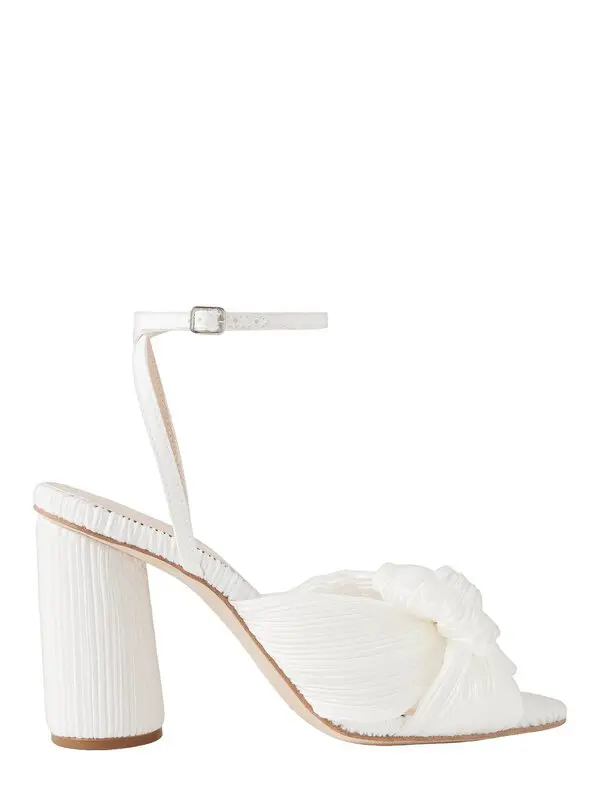 LOEFFLER RANDALL Camellia Plissé-organza Sandals - White