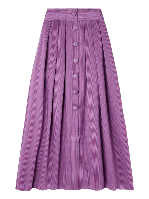 DESTREE Irving Striped Midi Skirt - Purple