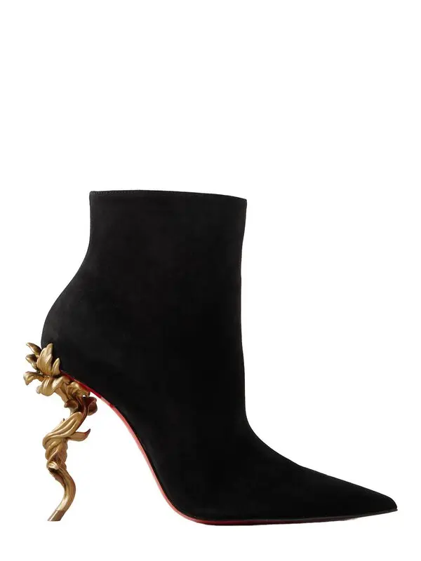 CHRISTIAN LOUBOUTIN Belle 100 Suede Ankle Boots - Black
