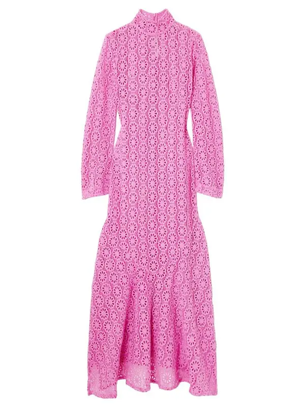 Alix Of Bohemia Laila Cotton-lace Midi Dress - Pink