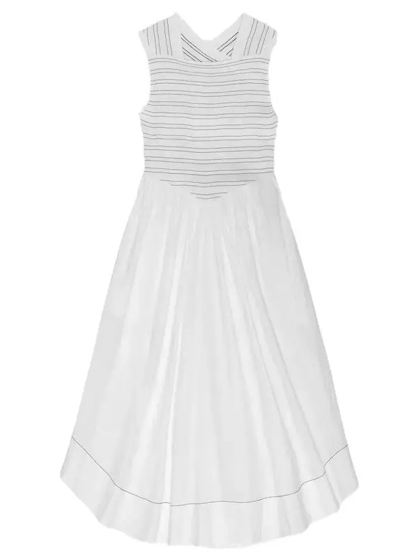 GANNI Square-neck Midi Dress - White