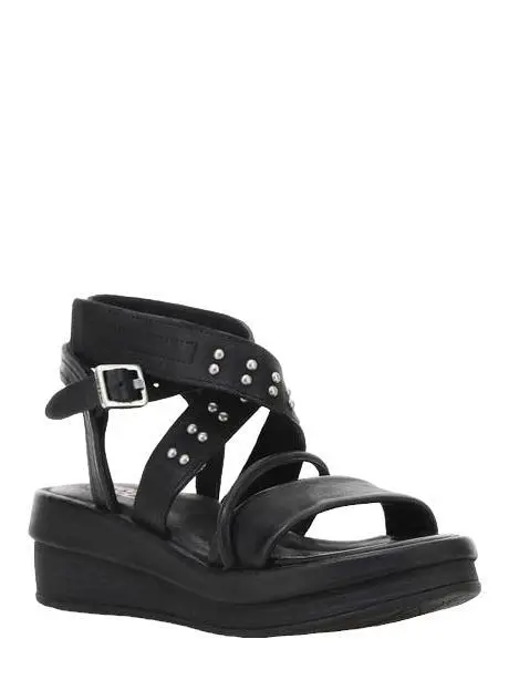 A.S.98 Shiloh Studded Wedge Sandals - Black