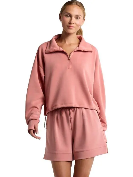 Zella Ultrasoft Knit Half Zip Pullover - Pink Desert