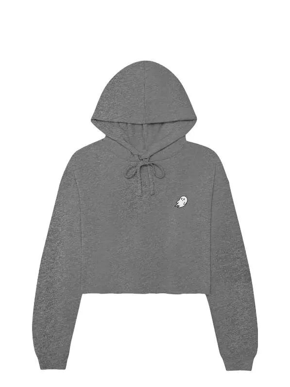 DALIX Ghost Cropped Hoodie - Deep Heather