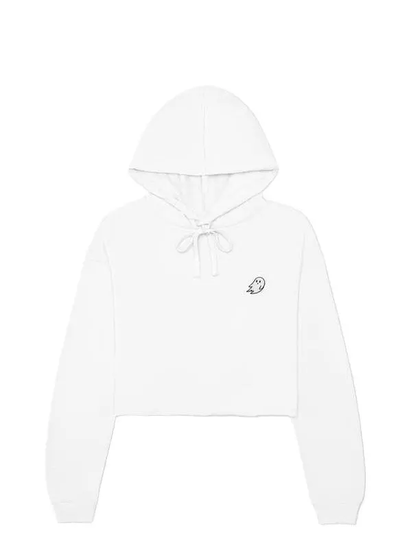 DALIX Ghost Cropped Hoodie - White