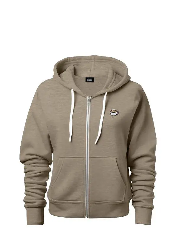 DALIX Cappuccino Zip Hoodie - Heather Stone