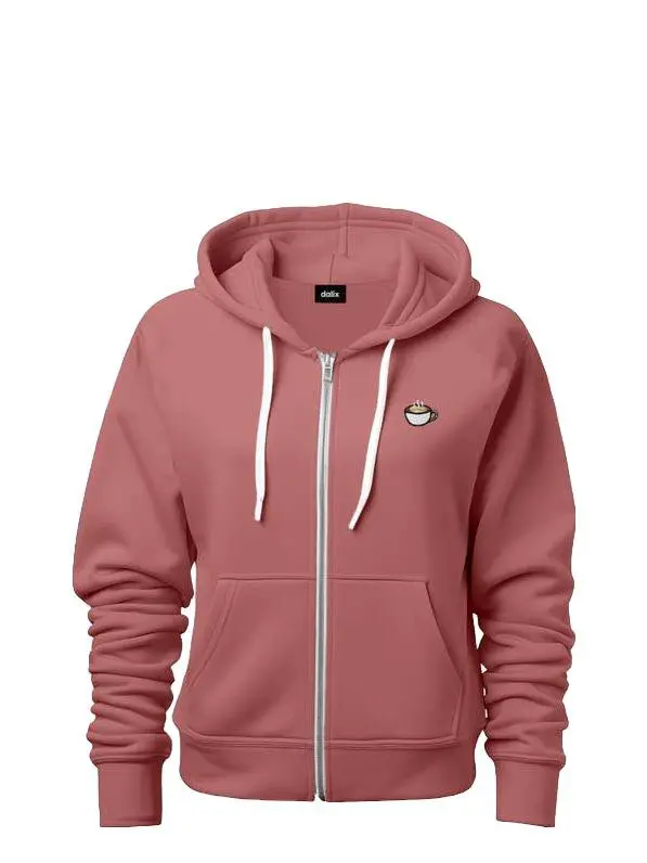 DALIX Cappuccino Zip Hoodie - Mauve