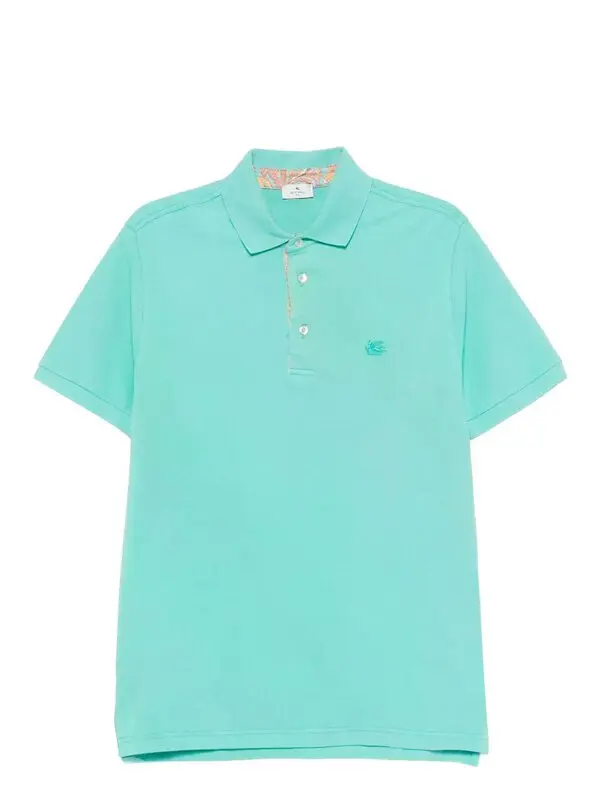 Etro Pegaso-embroidered Polo Shirt - Green