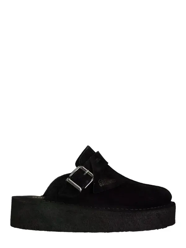 Clarks Trek Wedge Slippers - Black