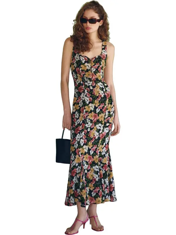 REFORMATION Laine Midi Dress - Black