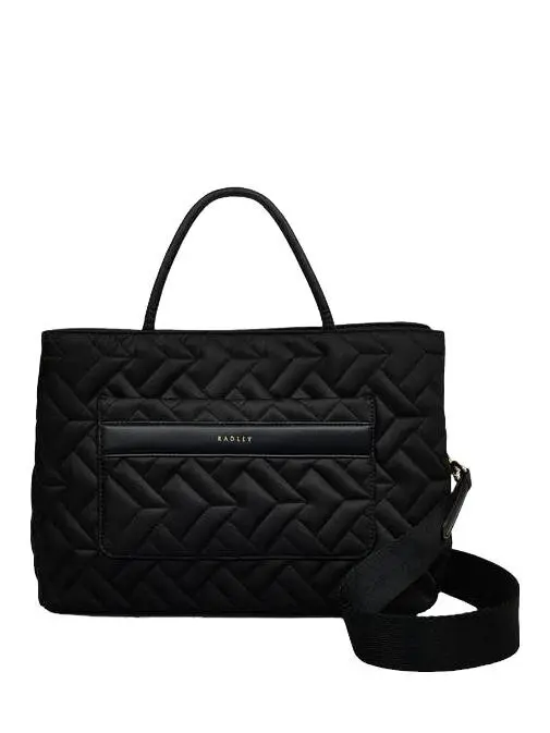 RADLEY Holland Park Quilted Ziptop Satchel Bag - Black