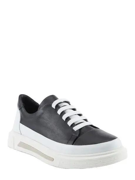 SPRING STEP SHOES Dune Leather Platform Sneakers - Black