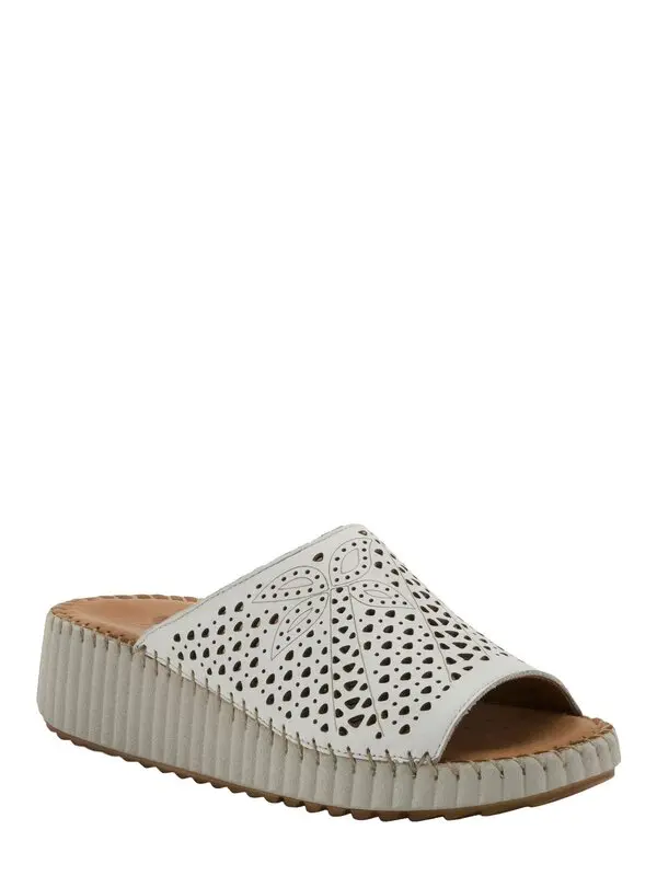 SPRING STEP SHOES Rhydian Wedge Sandal - White