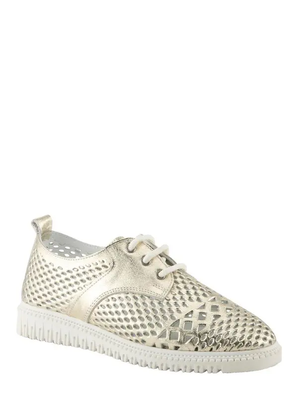 SPRING STEP SHOES Perforated Leather Sneaker - Gold