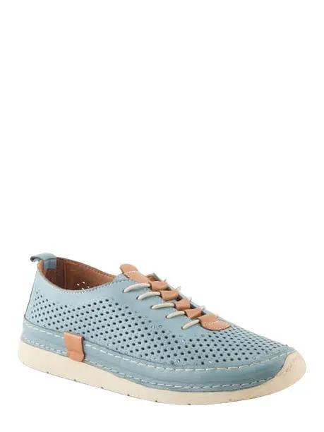 SPRING STEP SHOES Breen Perforated Leather Sneakers - Blue