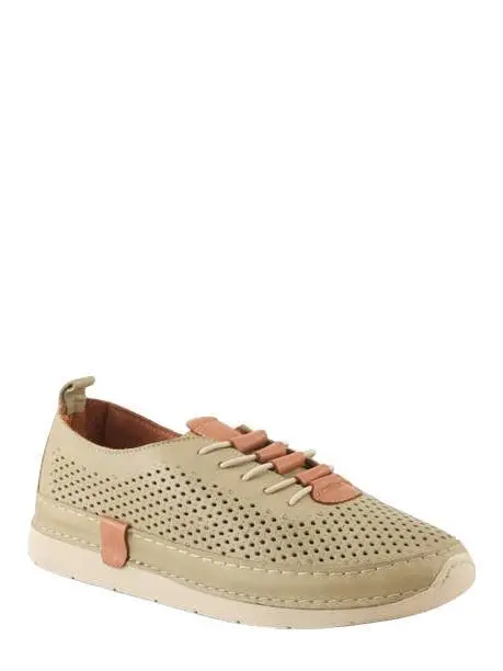 SPRING STEP SHOES Breen Perforated Leather Sneakers - Olive Green