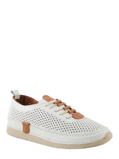 SPRING STEP SHOES Breen Perforated Leather Sneakers - White