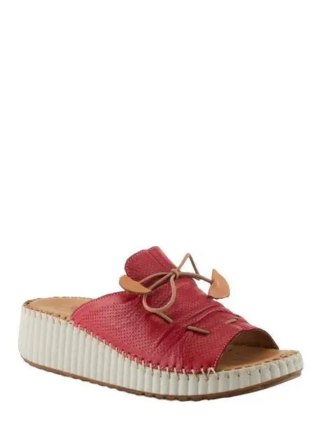SPRING STEP SHOES Nevelle Wedge Sandals - Red