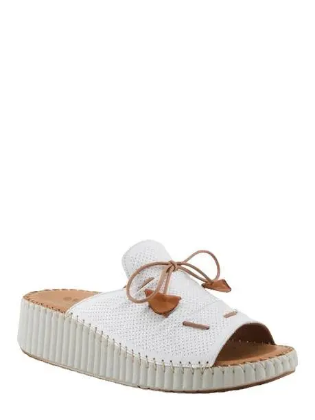 SPRING STEP SHOES Nevelle Wedge Sandals - White