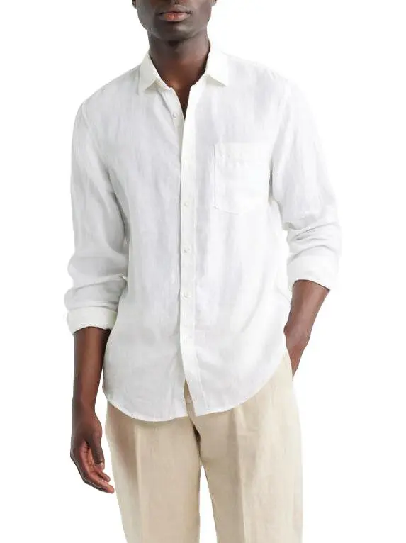 Nordstrom Linen Button-up Shirt - White