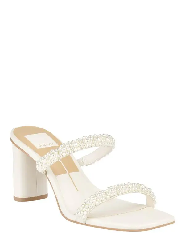 Dolce Vita Nolah Faux Pearl Strappy Sandal - White Stella