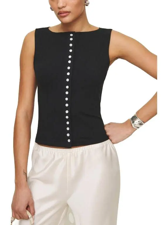 REFORMATION Julie Knit Tank - Black