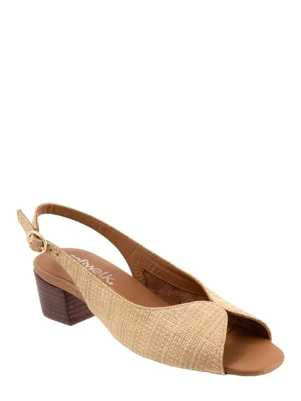 Softwalk Lakewood Slingback Sandal - Beige Rafia