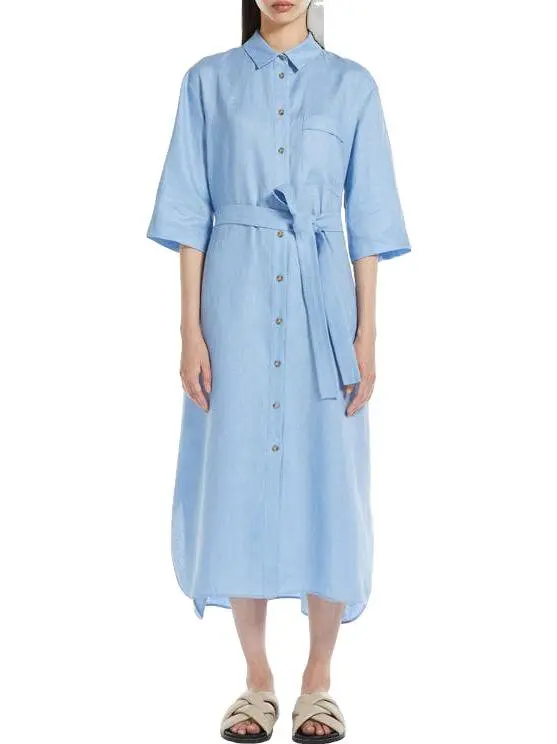 MM BY MAX MARA Mm Salute Linen Shirtdress - Light Blue