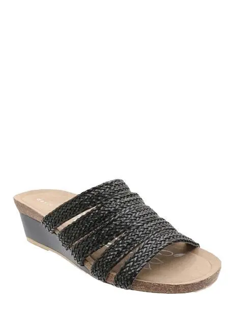 DAVID TATE Fabiana Platform Wedge Slide Sandal - Black
