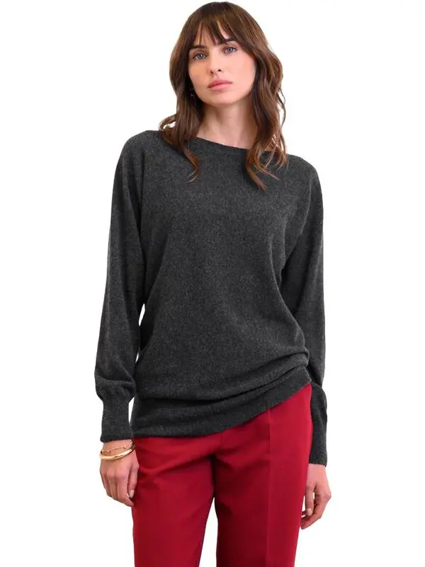 CELTIC & CO. Geelong Slash Neck Sweater - Charcoal