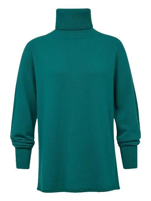 CELTIC & CO. Geelong Wool Slouch Turtleneck Sweater - Sea Green