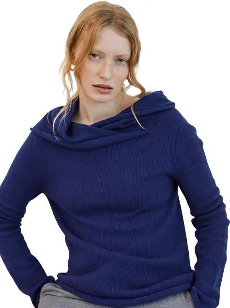 CELTIC & CO. Collared Slouch Sweater - Blue Ink