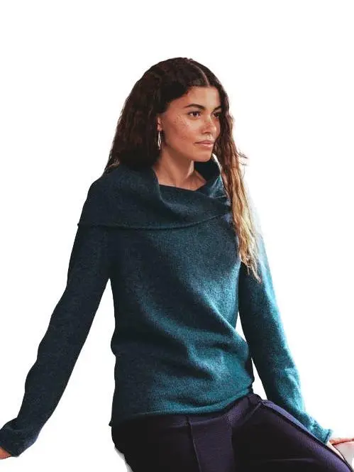 CELTIC & CO. Collared Slouch Sweater - Deep Icelandic Blue