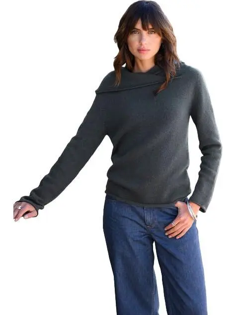 CELTIC & CO. Collared Slouch Sweater - Slate