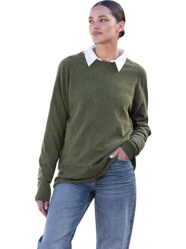 CELTIC & CO. Geelong Slouch Crew Sweater - Olive