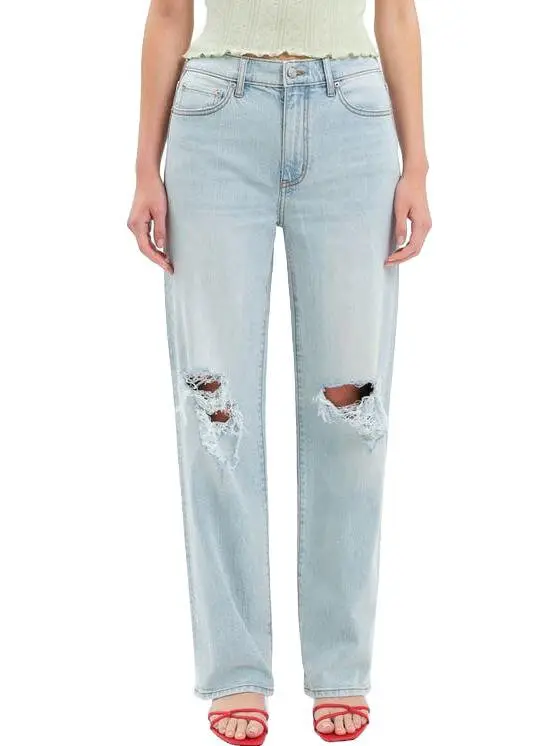 DAZE 1999 Ripped High-waist Jeans - Bulls Eye Distressed