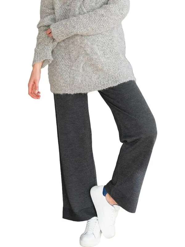 CELTIC & CO. Wide Leg Merino Lounge Pants - Charcoal