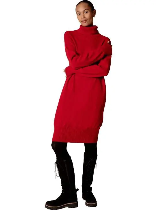 CELTIC & CO. Geelong Turtleneck Midi Dress - Pillarbox Red