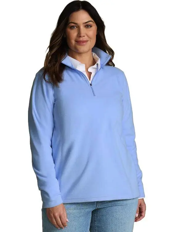LANDS' END Fleece Quarter-zip Pullover - Clear Blue Sky