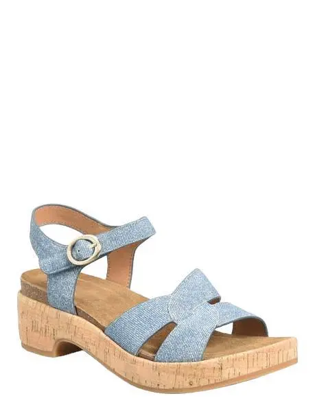 SOFFT Capri Ankle Strap Platform Sandal - Blue
