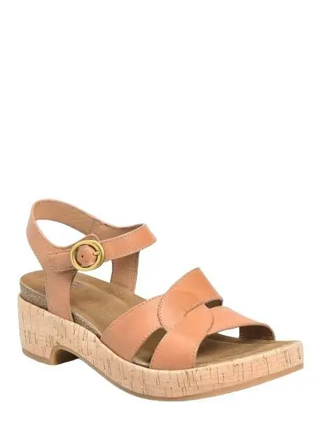SOFFT Platform Ankle Strap Sandals - Luggage