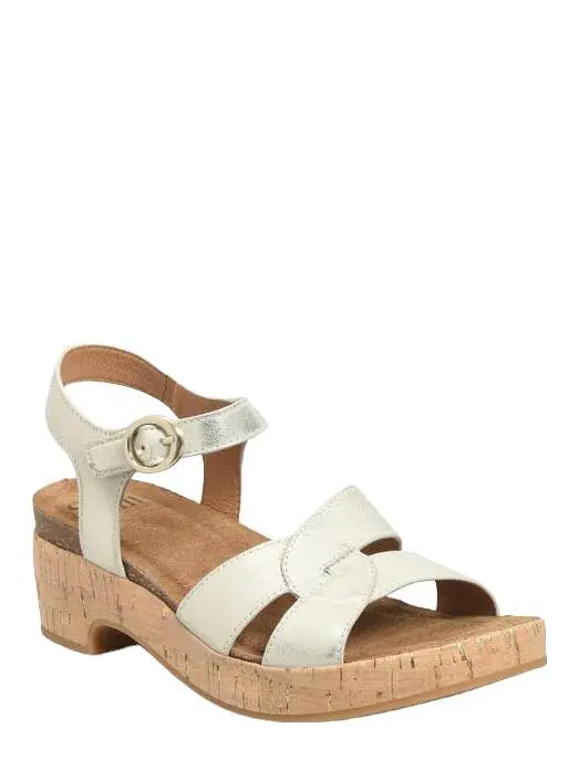 SOFFT Platform Ankle Strap Sandals - Platino