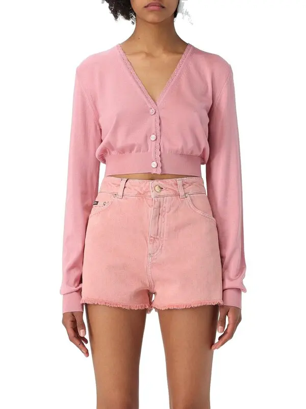 Dolce & Gabbana V-neck Cropped Cardigan - Pink