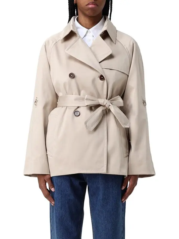 FAY Double Breasted Belted Jacket - Beige