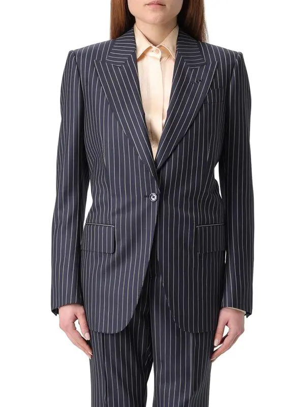 TOM FORD Pinstripe Jacket - Blue