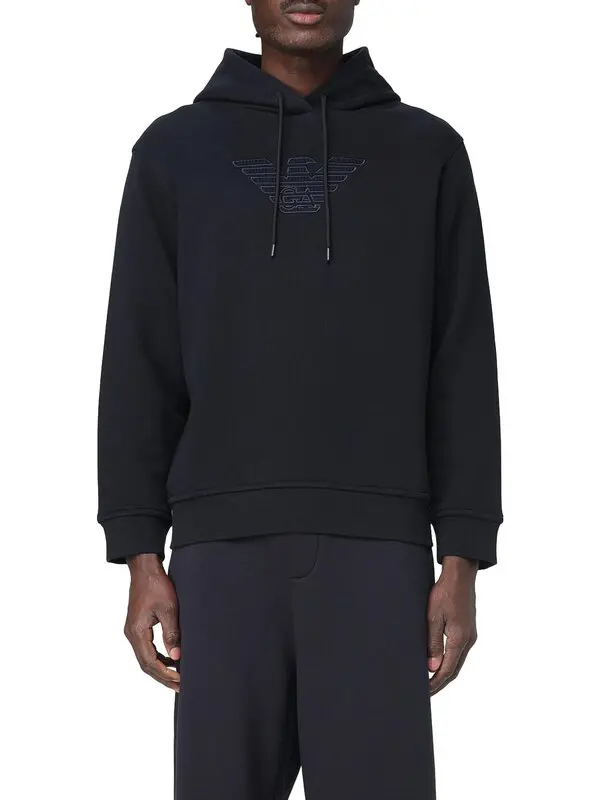 Emporio Armani Logo Detail Hoodie - Blue