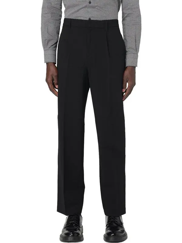 Emporio Armani Textured Trousers - Black
