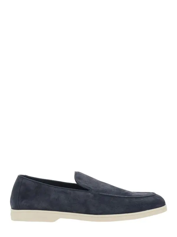 DOUCAL'S Suede Loafers With Round Toe - Blue 2