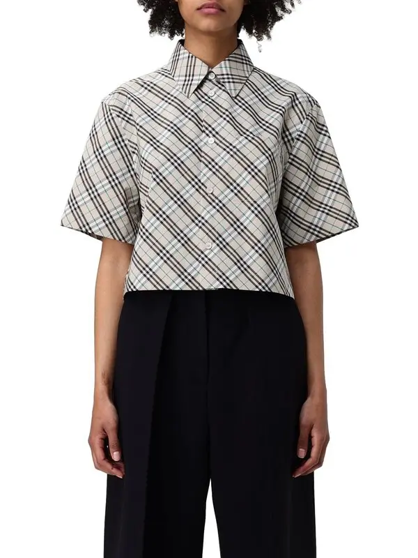 Burberry Classic Collar Checked Shirt - Beige