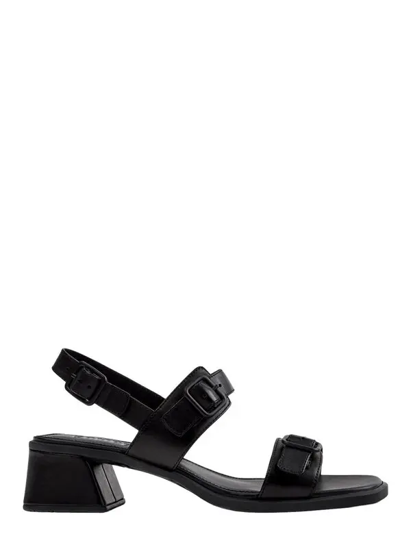 Camper Heeled Sandals With Buckles - Black